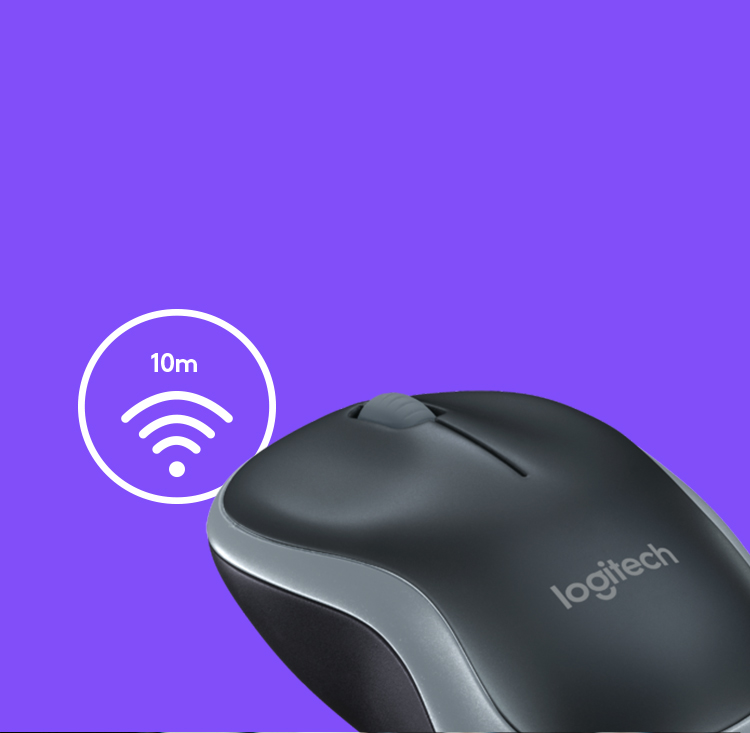 罗技（Logitech）M185（M186） 无线鼠标 黑色蓝边