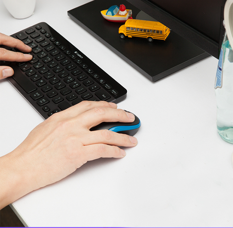 罗技（Logitech）M185（M186） 无线鼠标 黑色蓝边