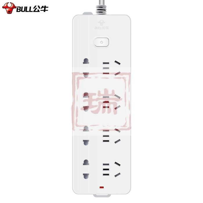 公牛（BULL）GN-403 新国标插座 插线板/插排/排插/接线板/拖线板 8位总控全长1.8米