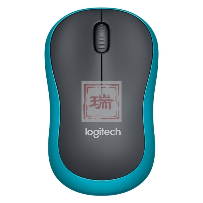 罗技（Logitech）M185（M186） 无线鼠标 黑色蓝边