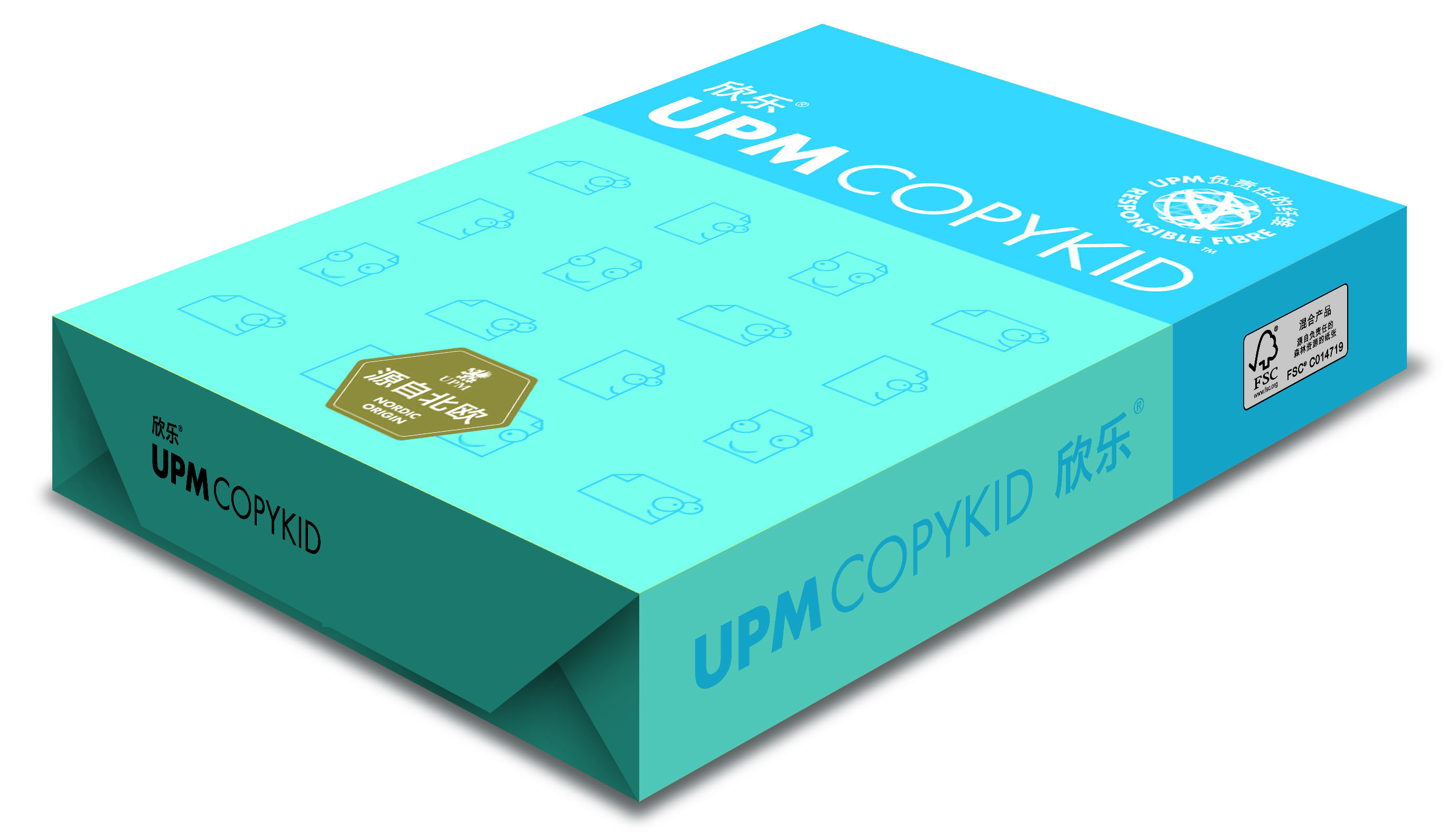 欣乐打印纸80g 蓝欣乐纯白环保A4复印纸 白纸A4 upm复印纸A4 整箱 80克 5包装/箱