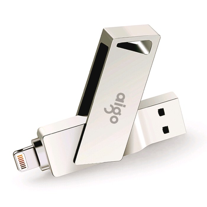 爱国者（aigo）64GB优盘 Lightning USB3.0 U368精耀升级版 银色 手机电脑两用