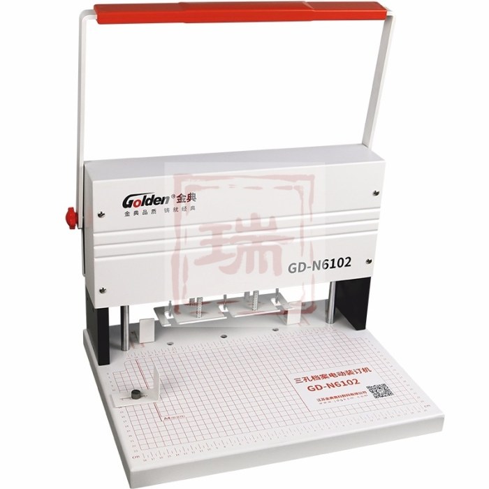 金典GD-N6102三孔电动打孔装订机4CM电动打孔机 孔距83mm档案标书图文资料凭证装订机