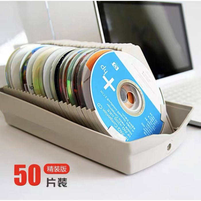 安尚ACTTO CDC-50K 光盘盒 高档CD盒大容量DVD光碟收纳盒储藏箱 创意标签检索 50片/件